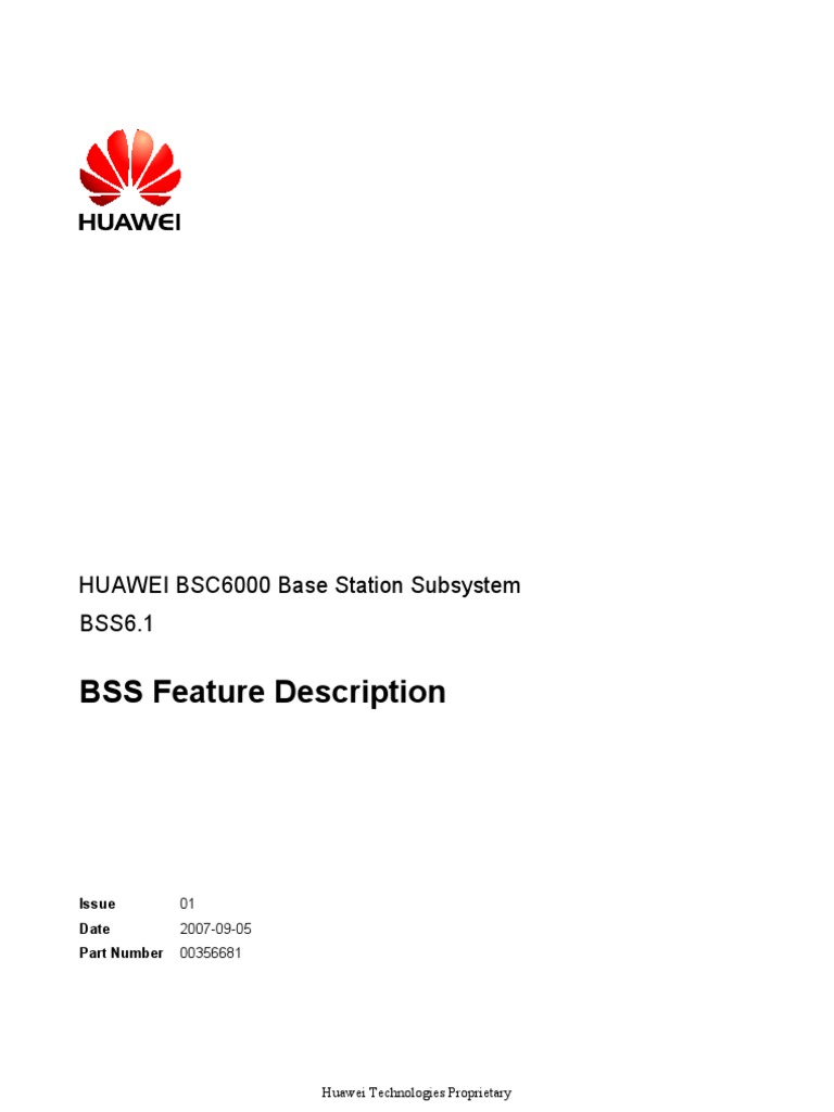 BSS Feature Description: HUAWEI BSC6000 Base Station Subsystem BSS6.1 | PDF