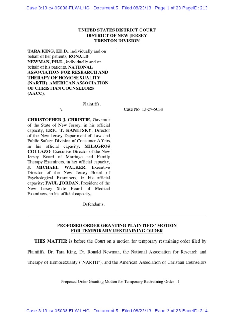 Proposed Order Granting Motion For Temporary Restraining Order - 1 | Download Free PDF | Sexual ...
