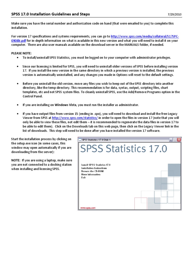 SPSS 17 Install Steps - 3 | PDF | Spss | Installation (Computer Programs)
