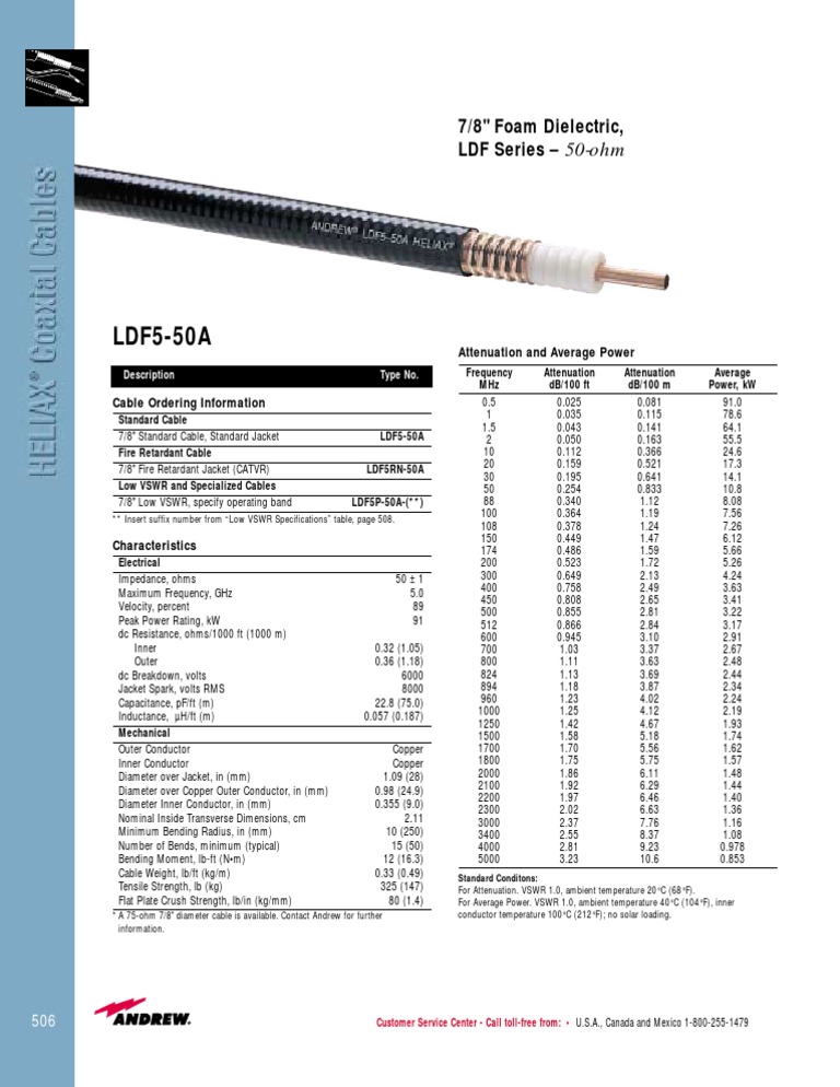 LDF5-50A Cable Specifications | PDF