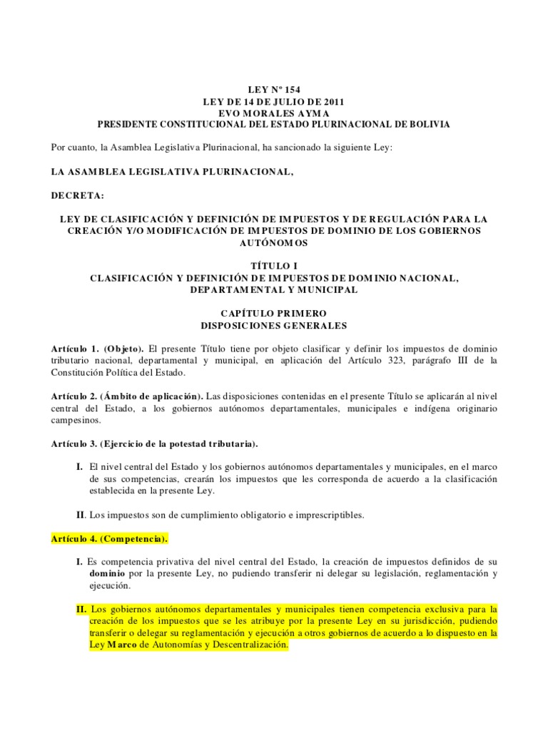 Ley #154 Creacion de Impuestos | PDF | Impuestos | Propiedad