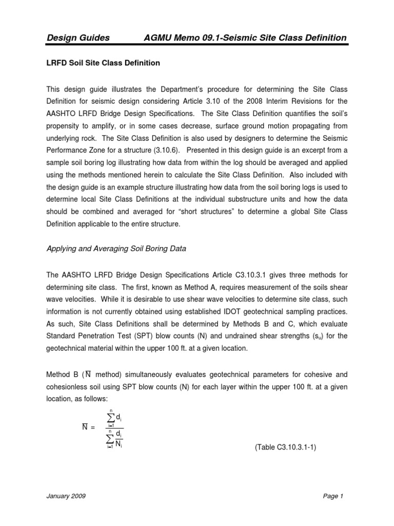 Seismic Site Class Definition Guide | PDF | Geotechnical Engineering ...