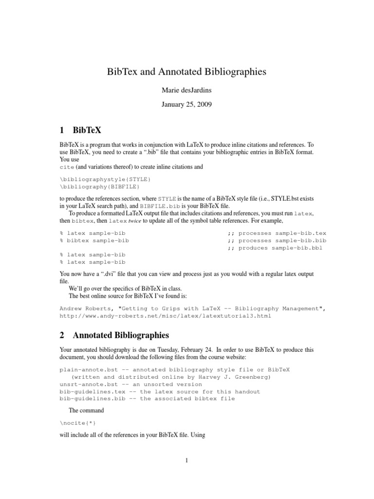 Bibtex and Annotated Bibliographies | PDF | Computer File | Computer File Formats