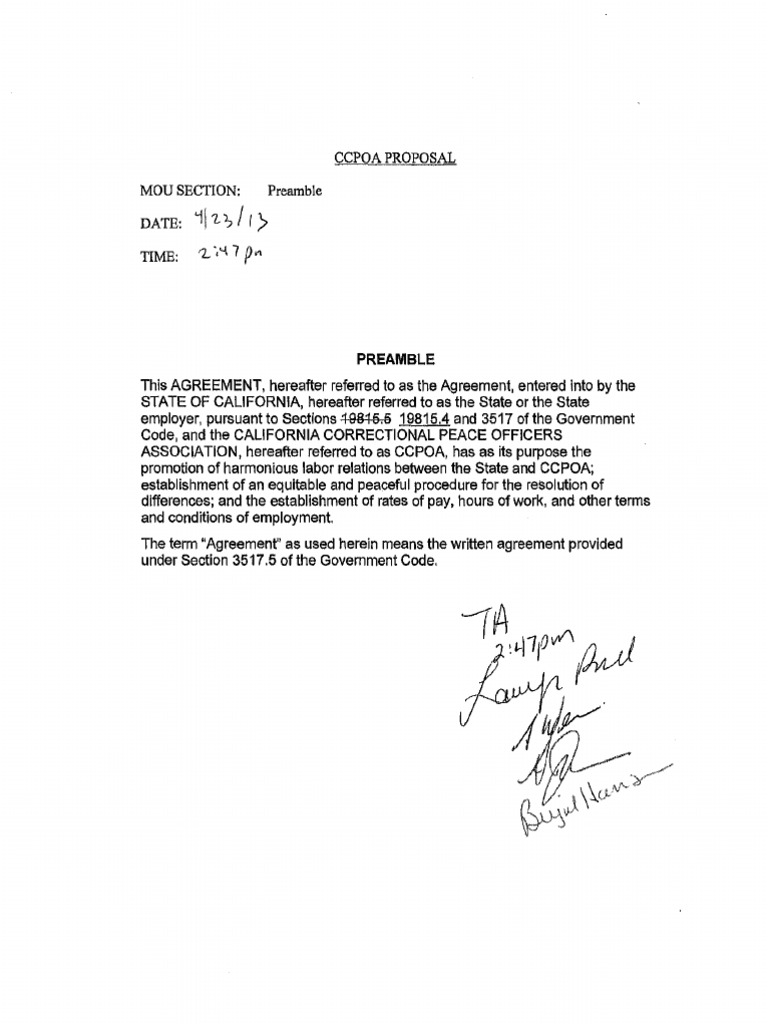 CCPOA Tenative MOU | PDF | Payroll | Employment
