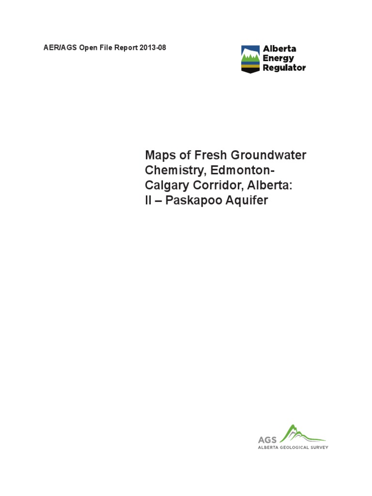 Groundwater Chemistry Maps: Paskapoo | PDF | Aquifer | Groundwater