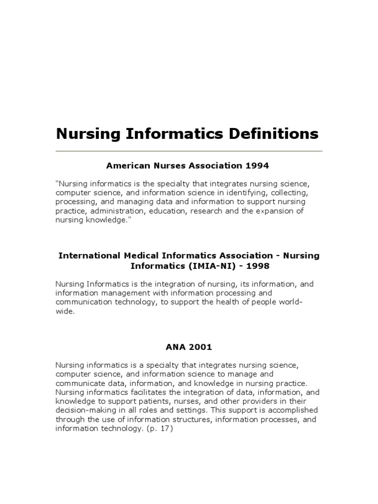 Nursing Informatics Pdf Electronic Health Record Telemedicine