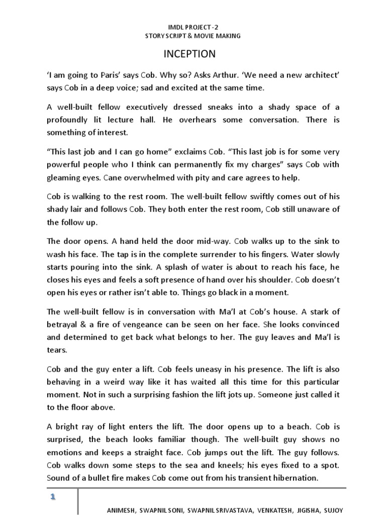 Inception New Script | PDF | Leisure