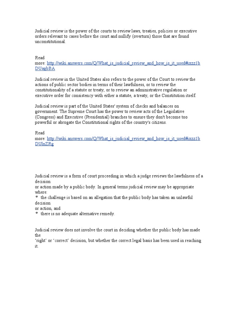 What Is Judicial Review | PDF | Judicial Review | United States ...