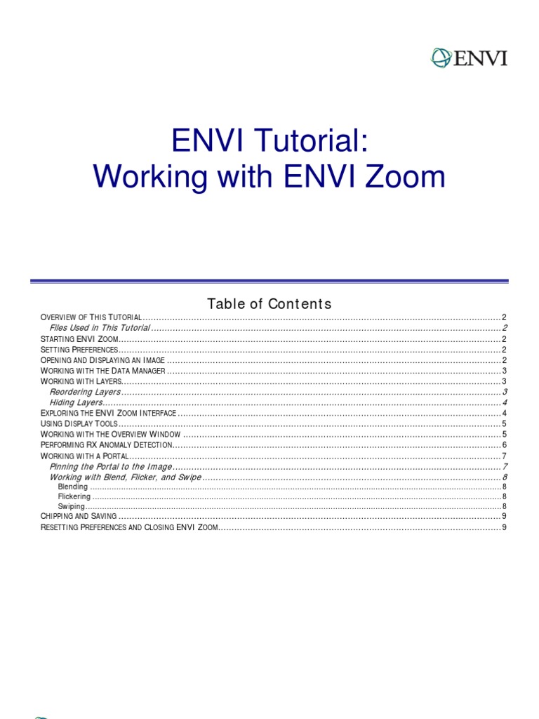 ENVI Zoom Intro | PDF | Double Click | Window (Computing)
