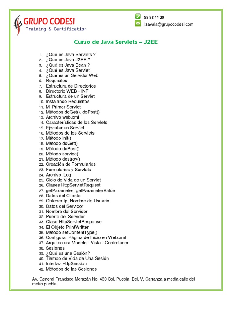 Curso de Java Servlets | PDF | Servlet Java | Java (lenguaje de programación)