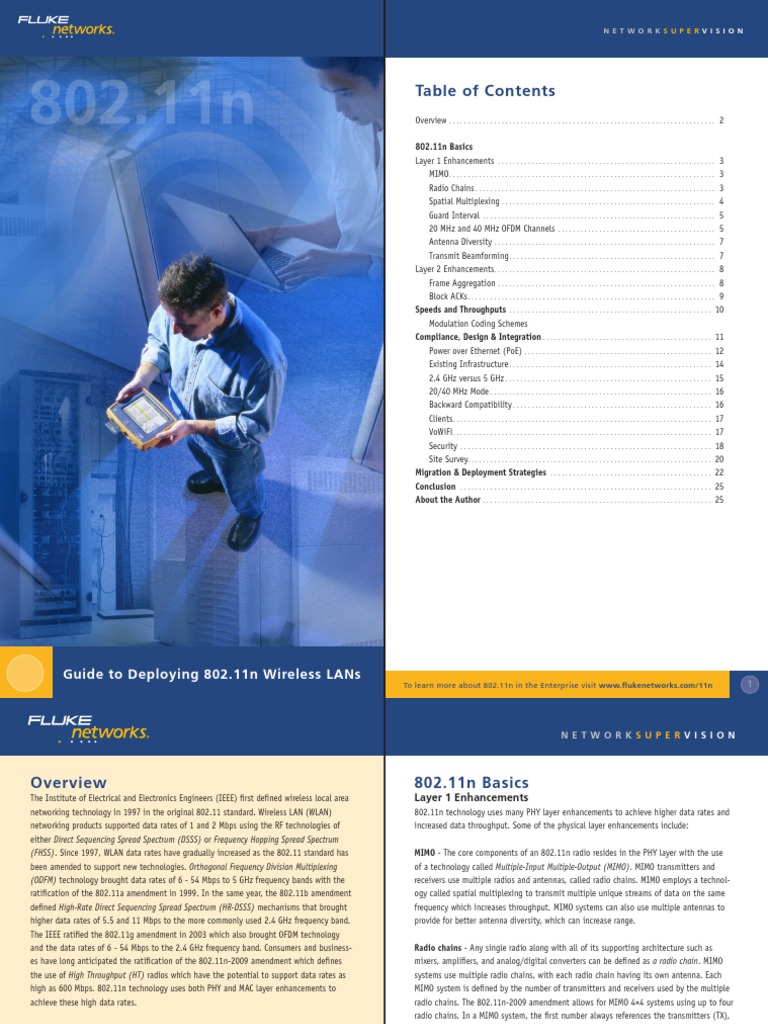 Guide To Deploying 802-11n Wireless LANs | PDF | Ieee 802.11 | Mimo