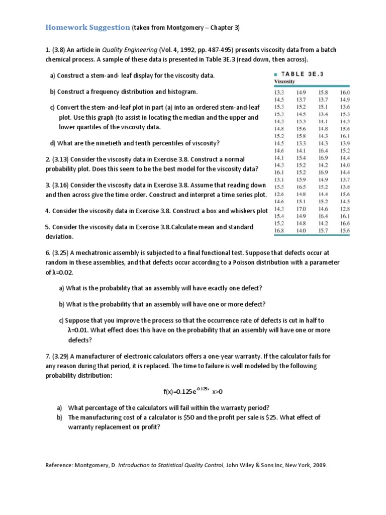 Homework Suggestion From Chapter 3 | PDF | Probability | Mean