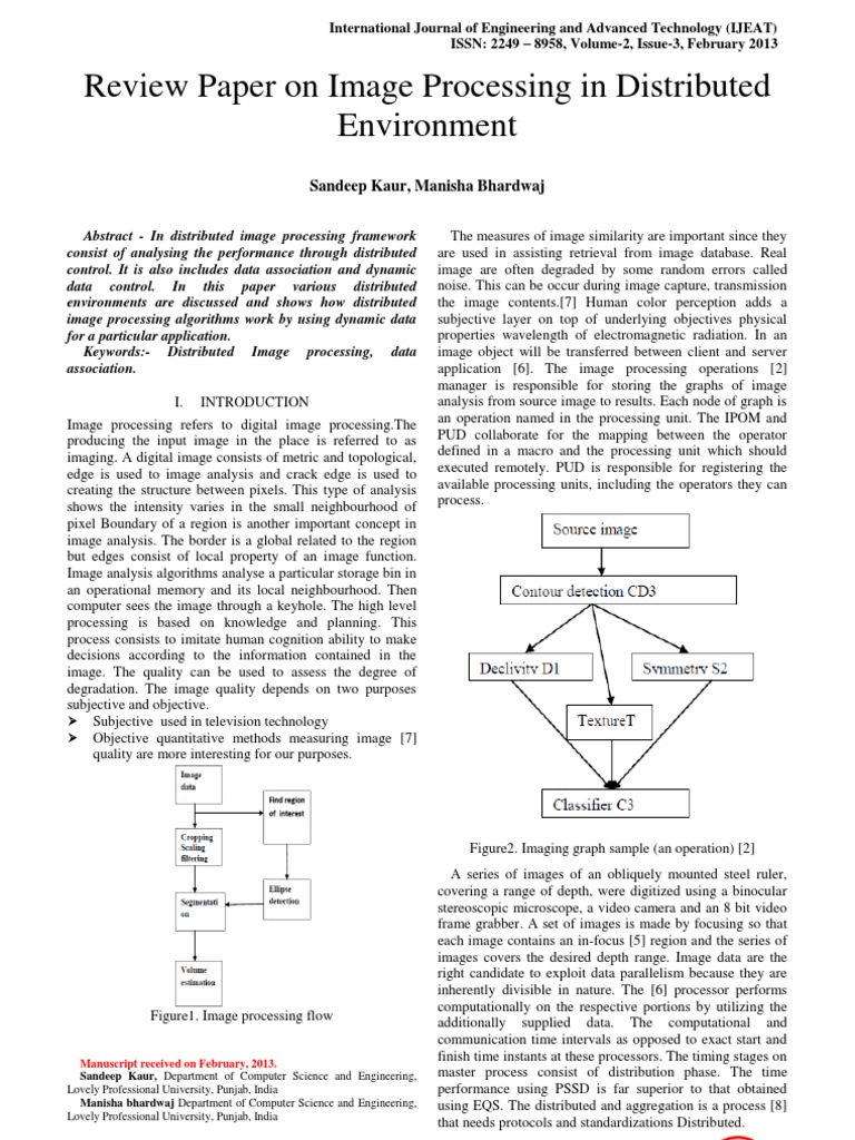 Review Paper On Image Processing in Distributed Environment: Sandeep ...