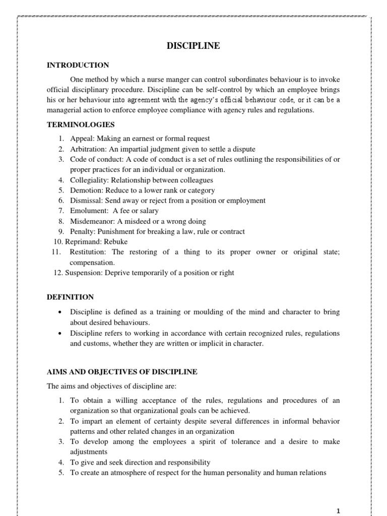 Discipline | PDF | Patient | Nursing