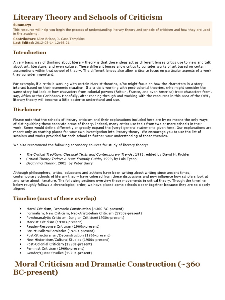 Literary Theory and Schools of Criticism PDF | PDF | Oedipus Complex | Id