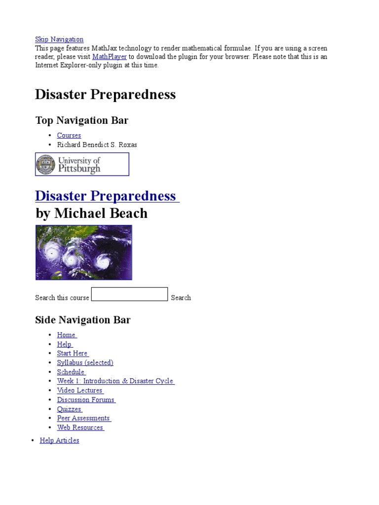 Disaster Preparedness Syllabus | PDF | Emergency Management | Nurse ...