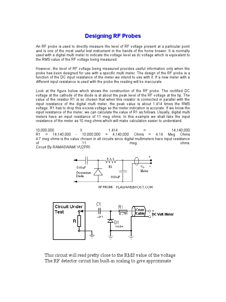 Designing RF Probes | PDF | Voltage | Root Mean Square