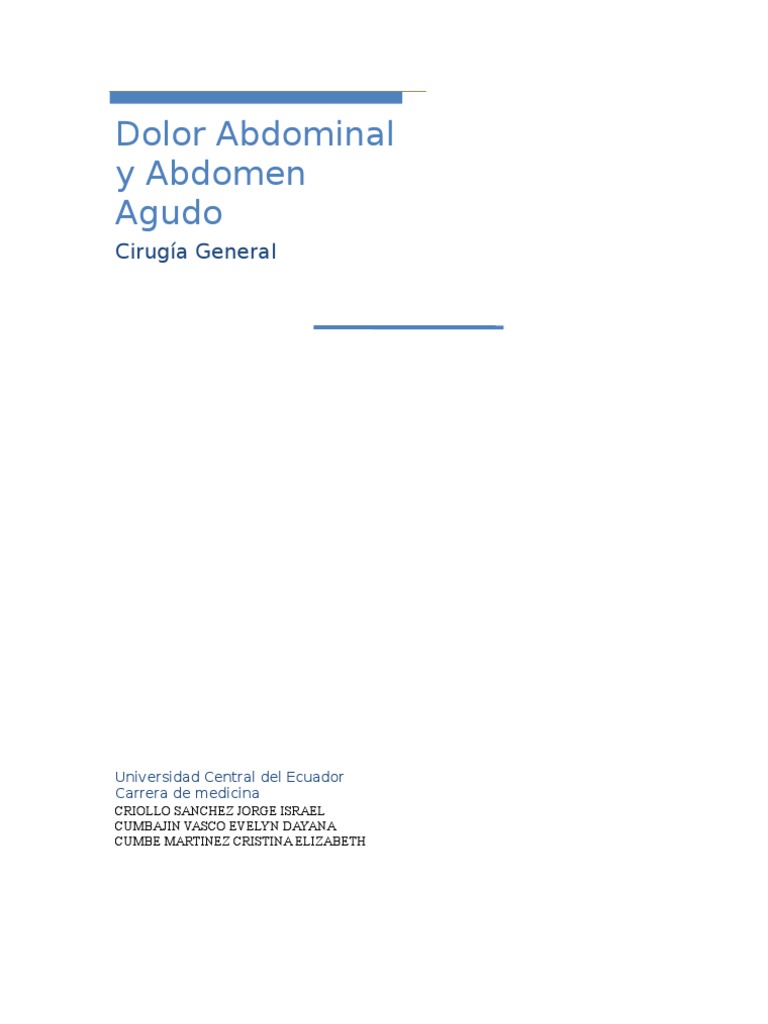 Protocolo Abdomen Agudo | PDF | Dolor | Abdomen