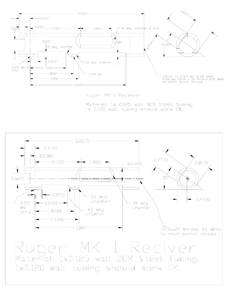 Ruger MK 1 Receiver Blueprints