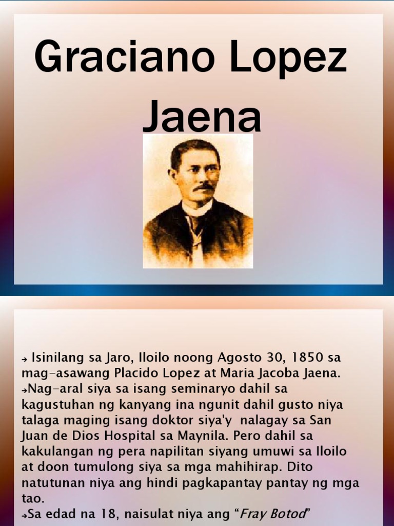 Graciano Lopez Jaena Talambuhay