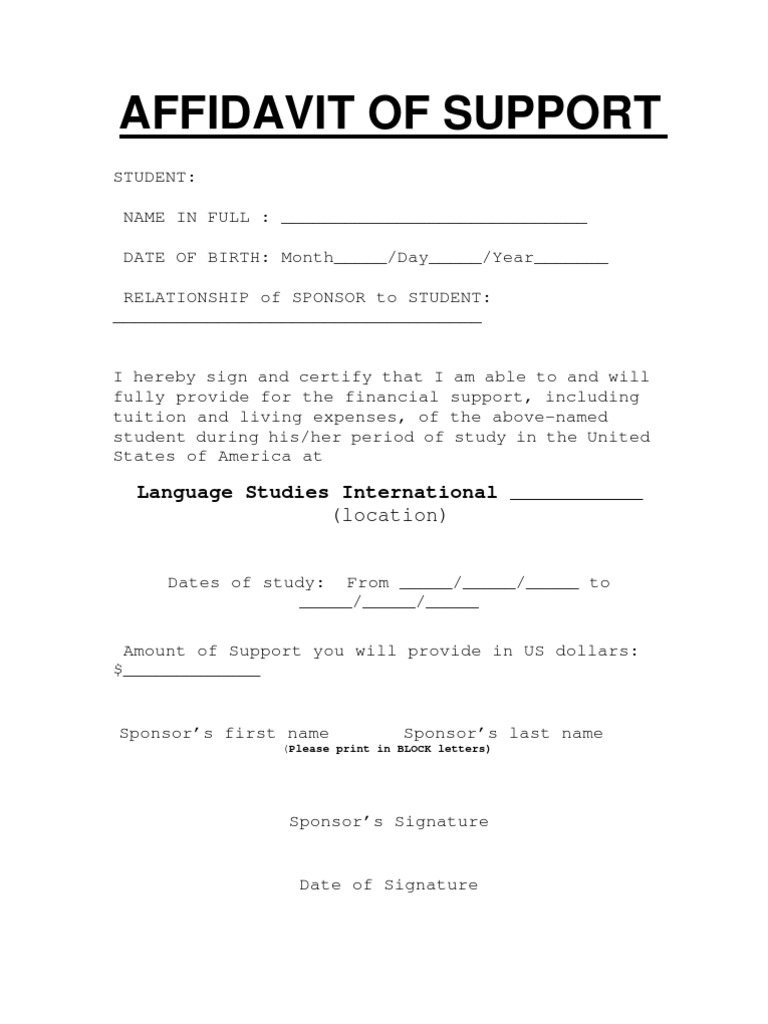 Affidavit of Support | PDF