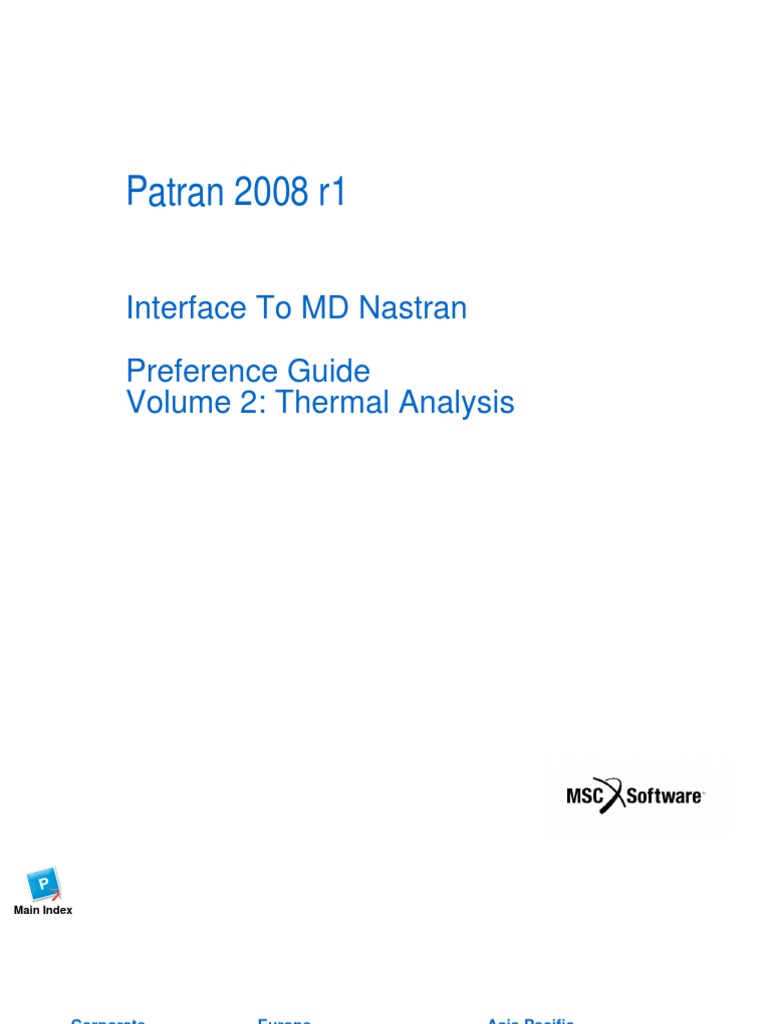 Patran 2008 r1 Interface To MD Nastran Preference Guide Volume 2 ...