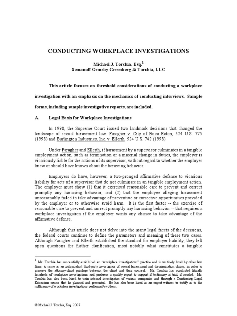 Conducting Workplace Investigations | PDF | Witness | Affidavit