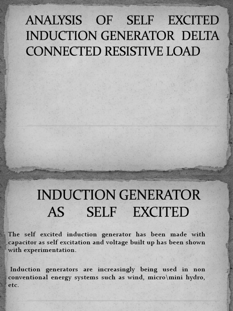 Analysis Of Self Excited Induction Generator Delta Connected Resistive Load Pdf Electric