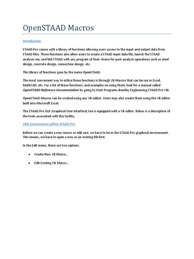 Openstaad PDF | PDF | Microsoft Excel | Digital Technology