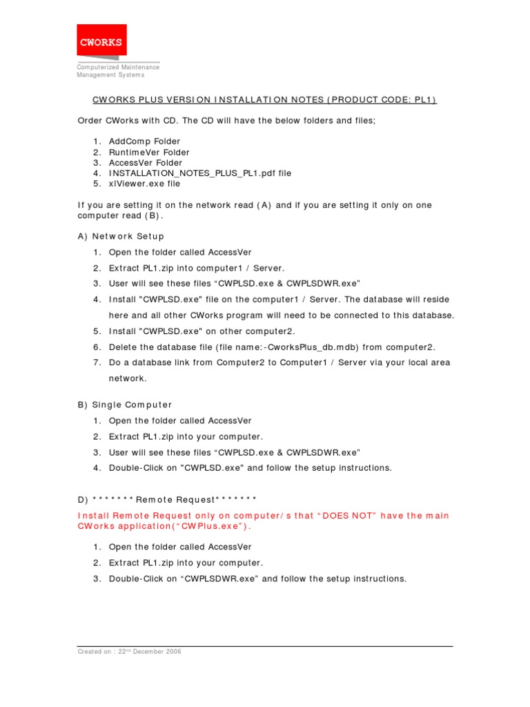Installation Notes Plus PL1 PDF | PDF | Directory (Computing ...