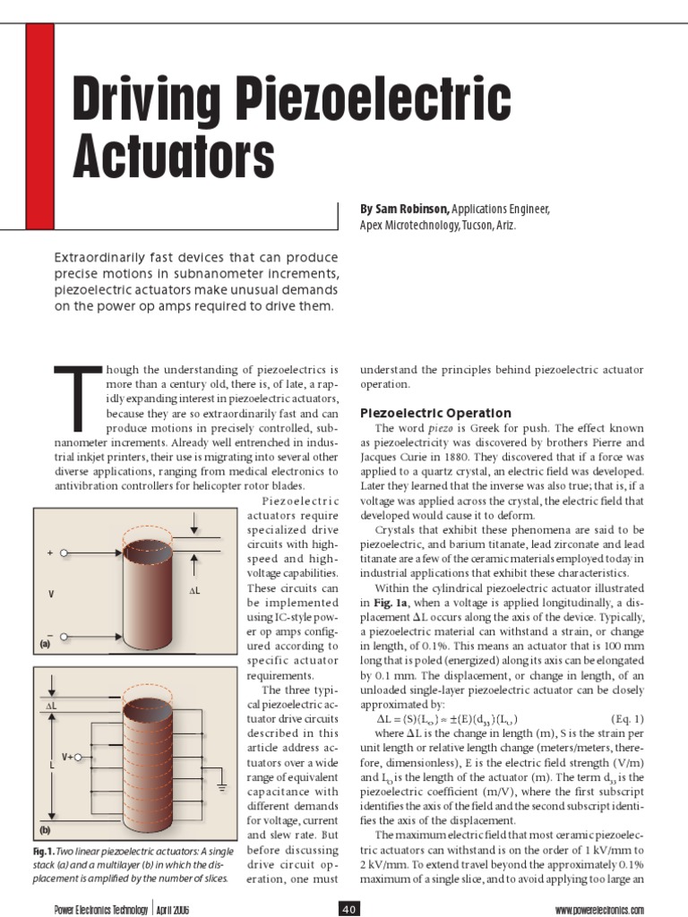 Driving Piezoelectric Actuators: A Comparison of Circuit Designs for ...