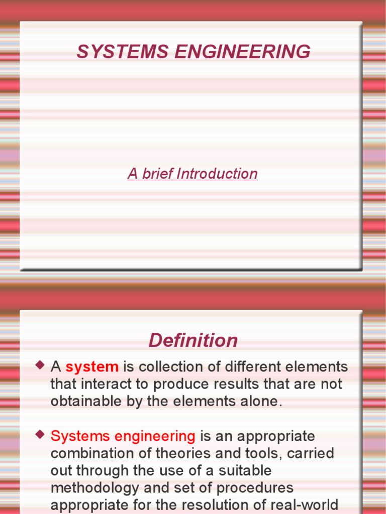 Systems Engineering Presentation | Download Free PDF | Systems ...