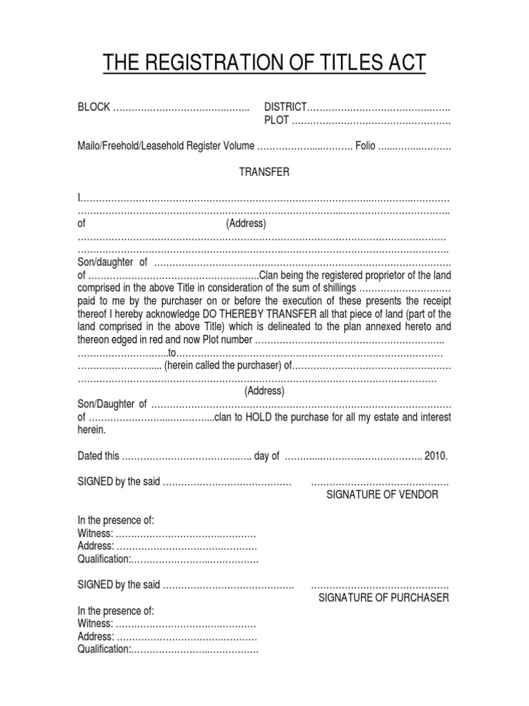 Land Transfer Forms | PDF | Urban | Land Law