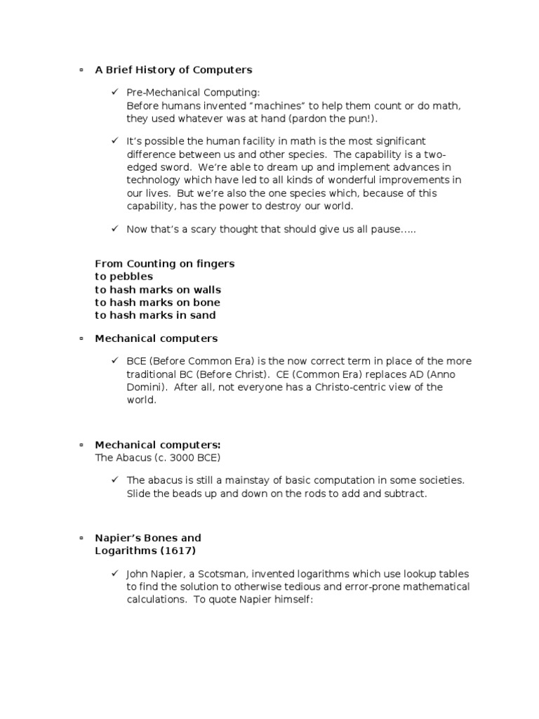 A Brief History of Computers | PDF | Office Equipment | Computer ...