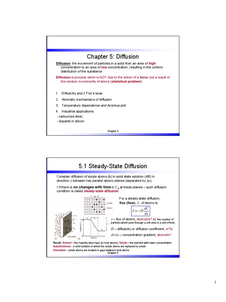 Chapter5 Diffusion Handouts | PDF | Diffusion | Mechanics