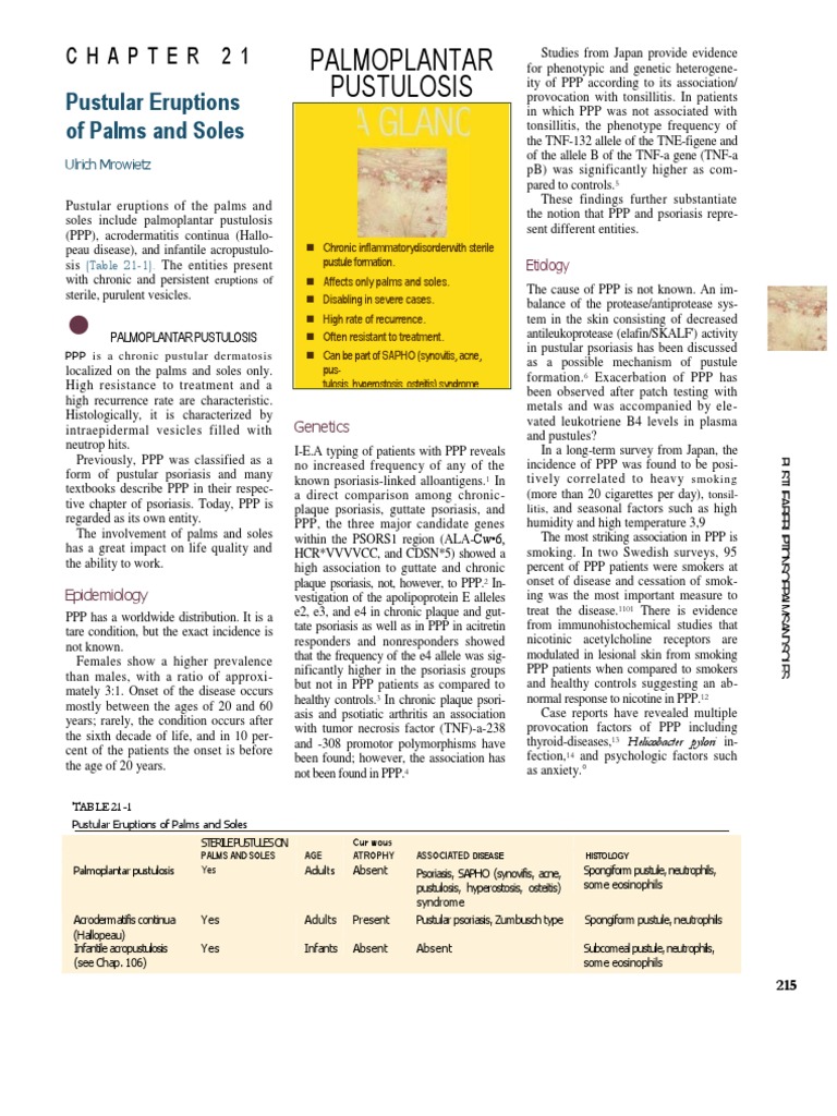 PALMOPLANTAR PUSTULOSIS | Psoriasis | Topical Medication