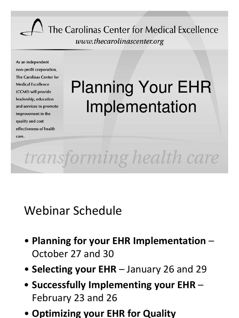 EHR Planning Your EHR Implementation | PDF | Electronic Health Record ...