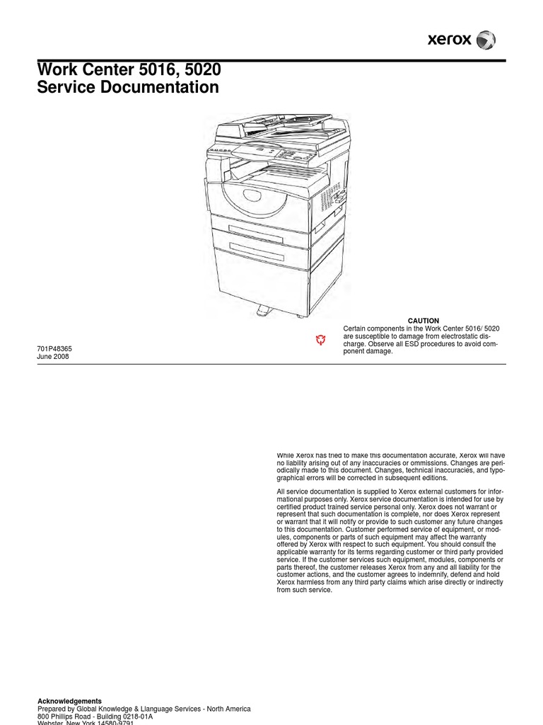 Xerox WorkCentre 5016 5020 Service Manual | PDF | Troubleshooting ...
