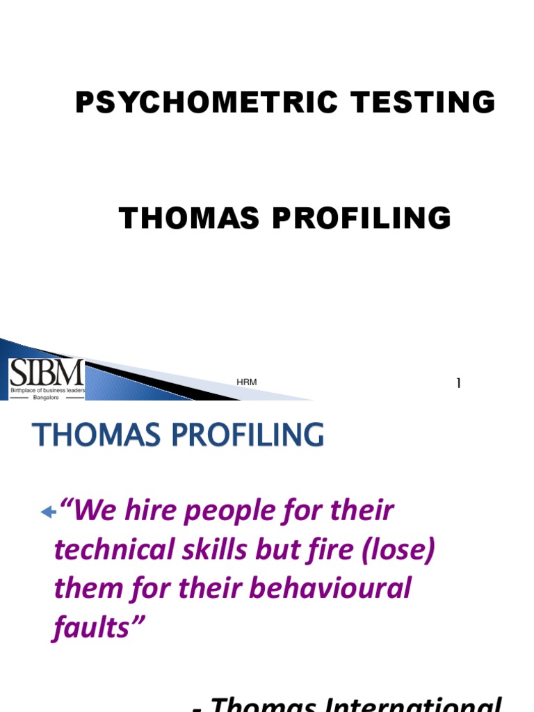HRM Section 4A Thomas Profiling | Download Free PDF | Human Resource ...