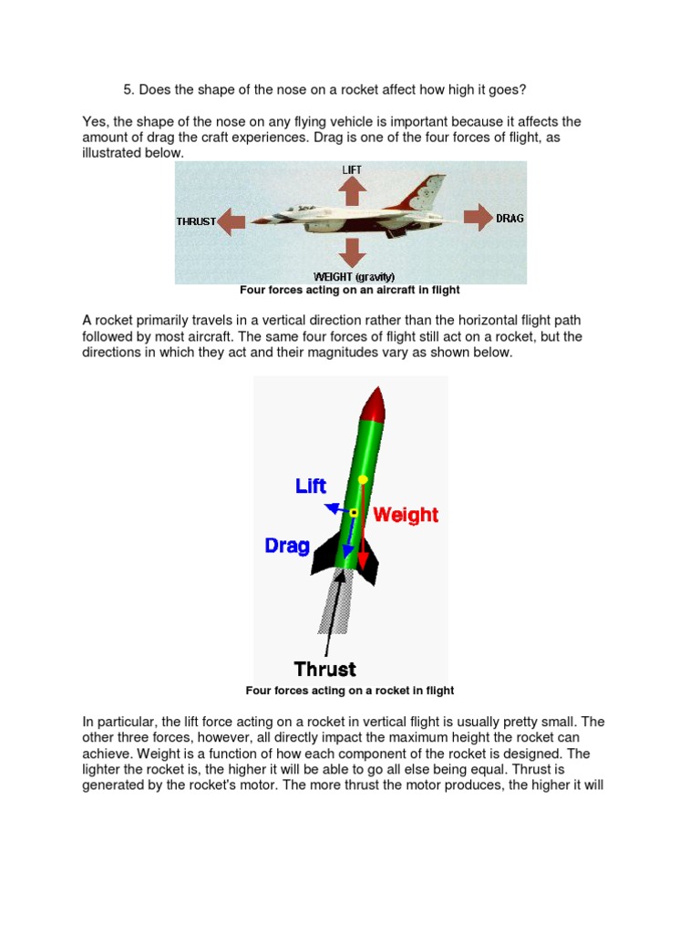 Does The Shape of The Nose On A Rocket Affect How High It Goes | PDF ...