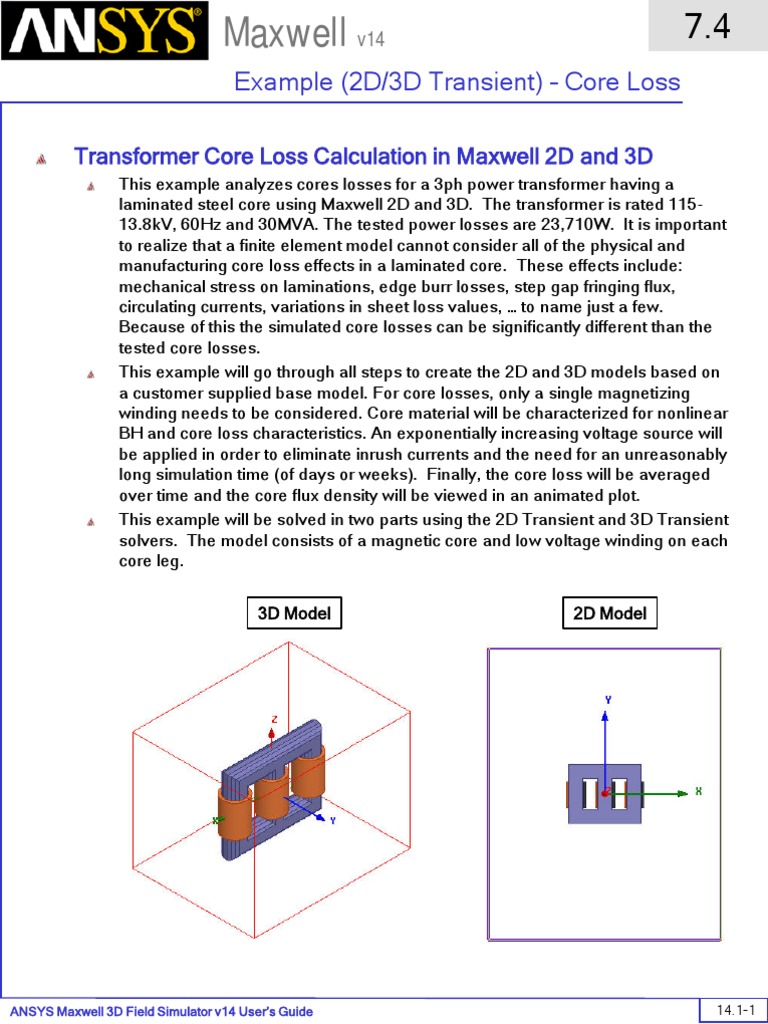 Transformer - Maxwell3D V14 | PDF | Transformer | 3 D Modeling