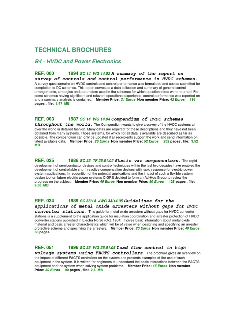 CIGRE Tech Brochures | PDF | High Voltage Direct Current | Power Electronics