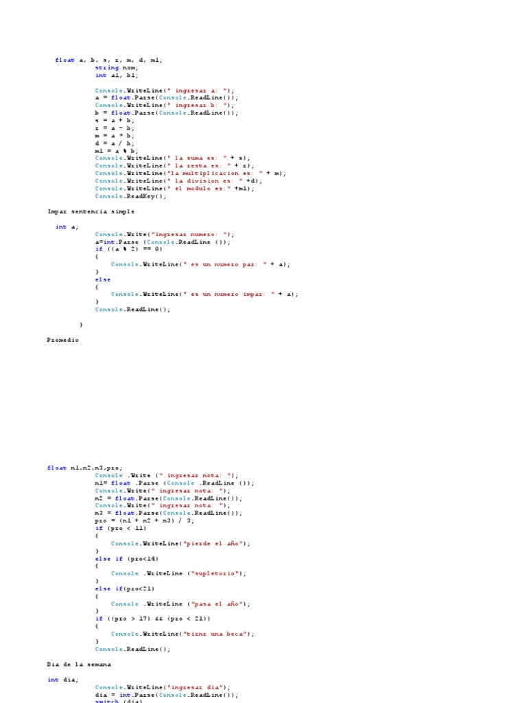 Float String Int: Console Console Console Console | PDF