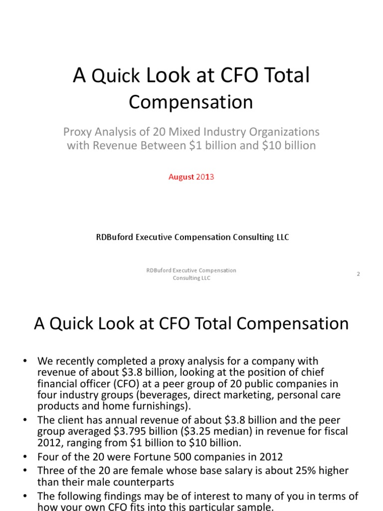 A Quick Look at CFO Total Compensation | PDF | Executive Compensation ...