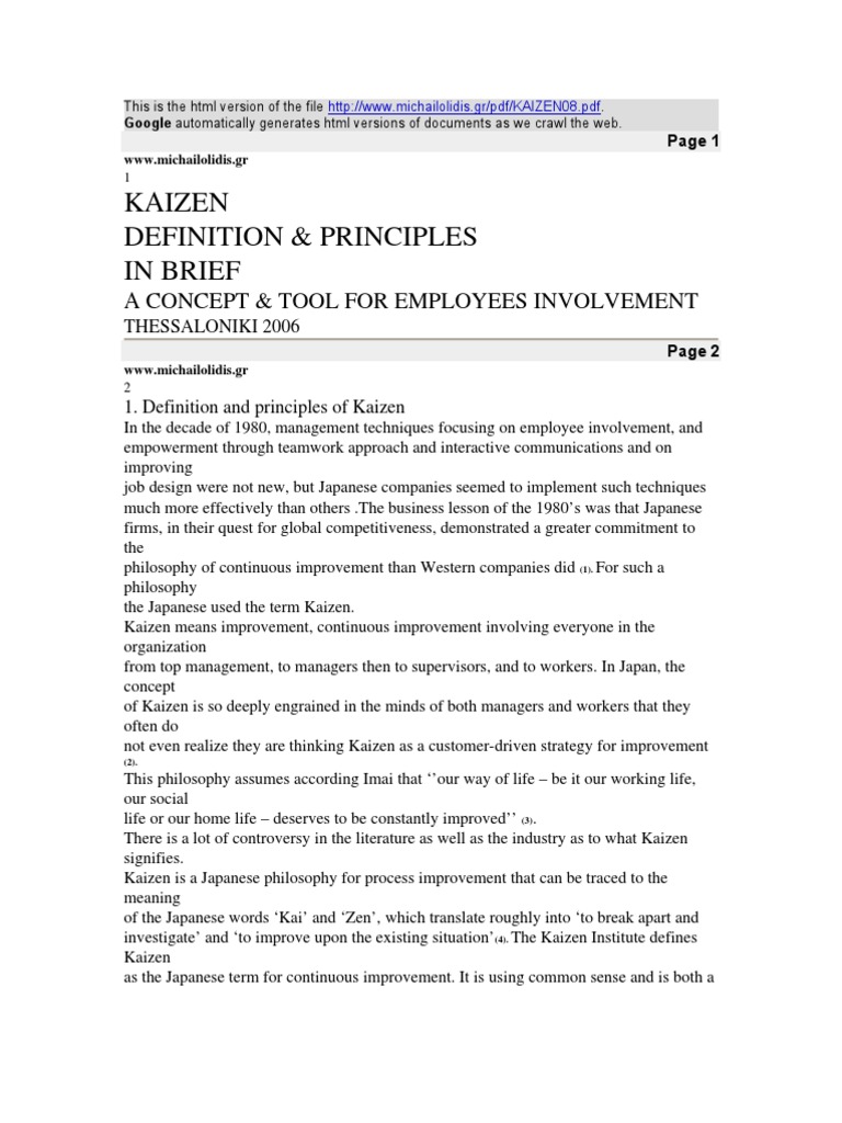 Kaizen Case Study | PDF | Innovation | Scientific Method