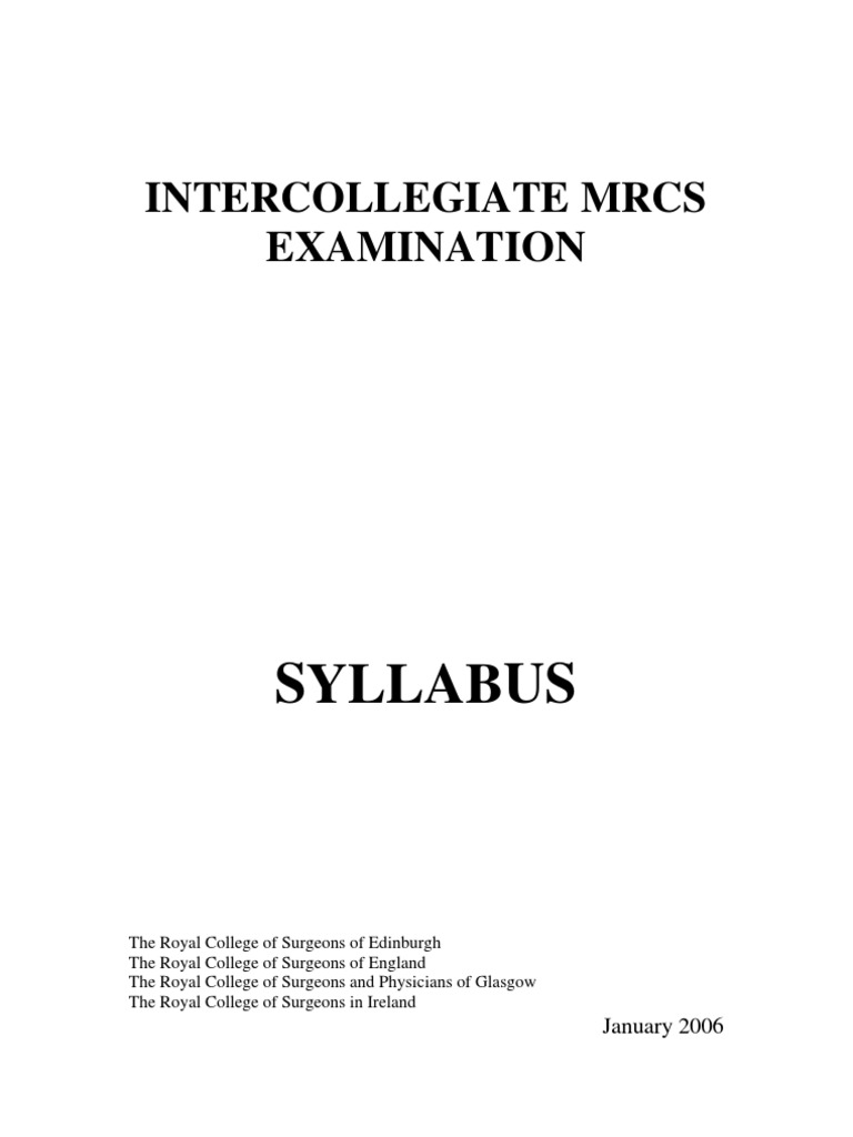 Intercollegiate MRCS Syllabus | PDF | Surgery | Informed Consent