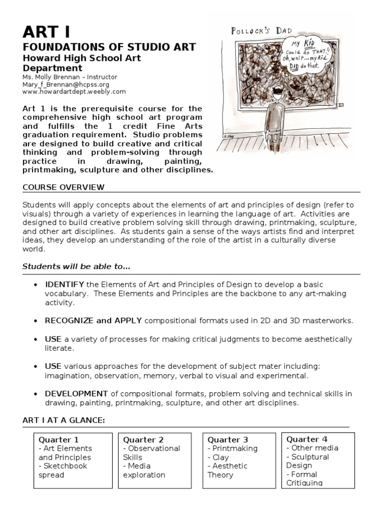 Art I Syllabus | PDF | Design | Creativity