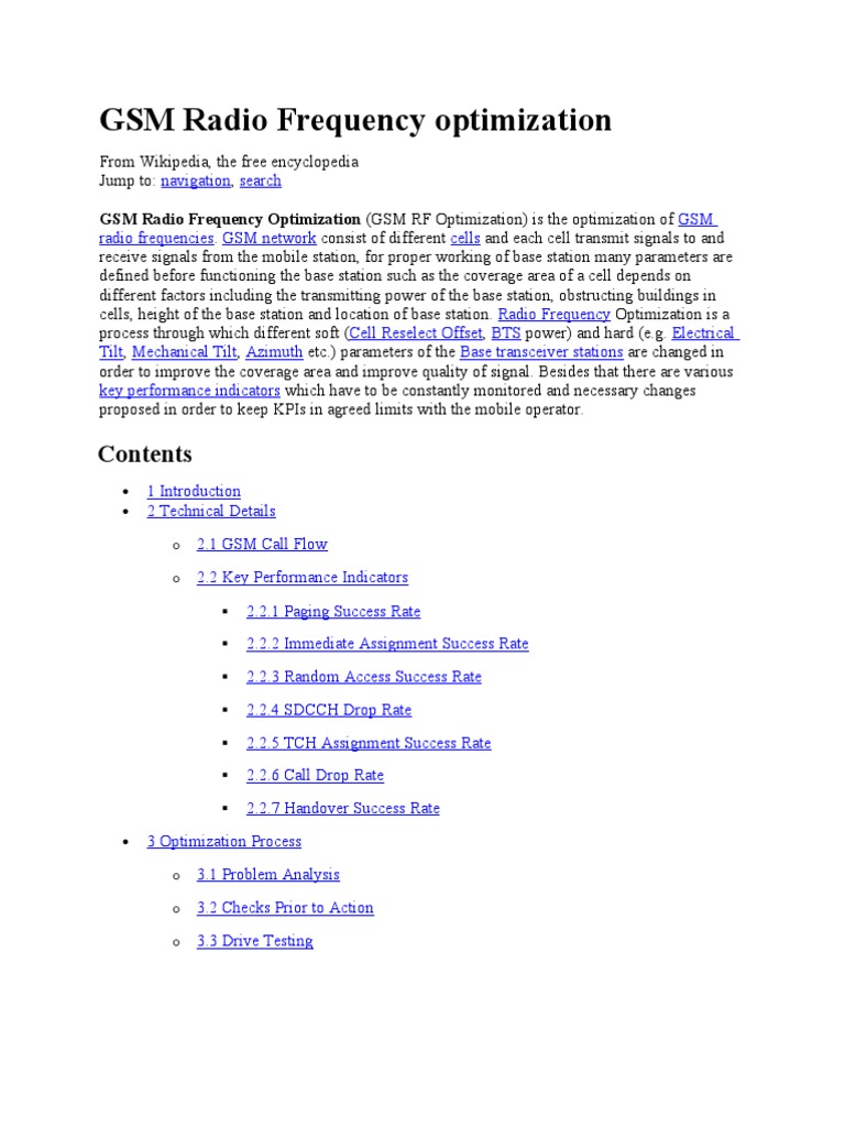 GSM Radio Frequency Optimization | PDF | Radio | Digital Technology