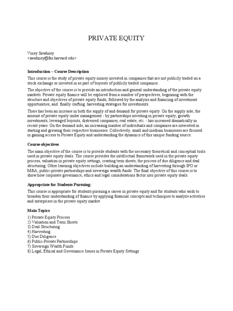 HBS Case Study - Finance | PDF | Private Equity | Stocks