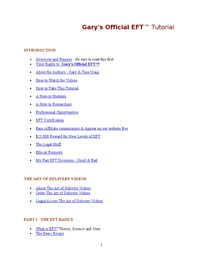 Kompletni Eft | PDF | Professional Certification | Emotional Freedom ...